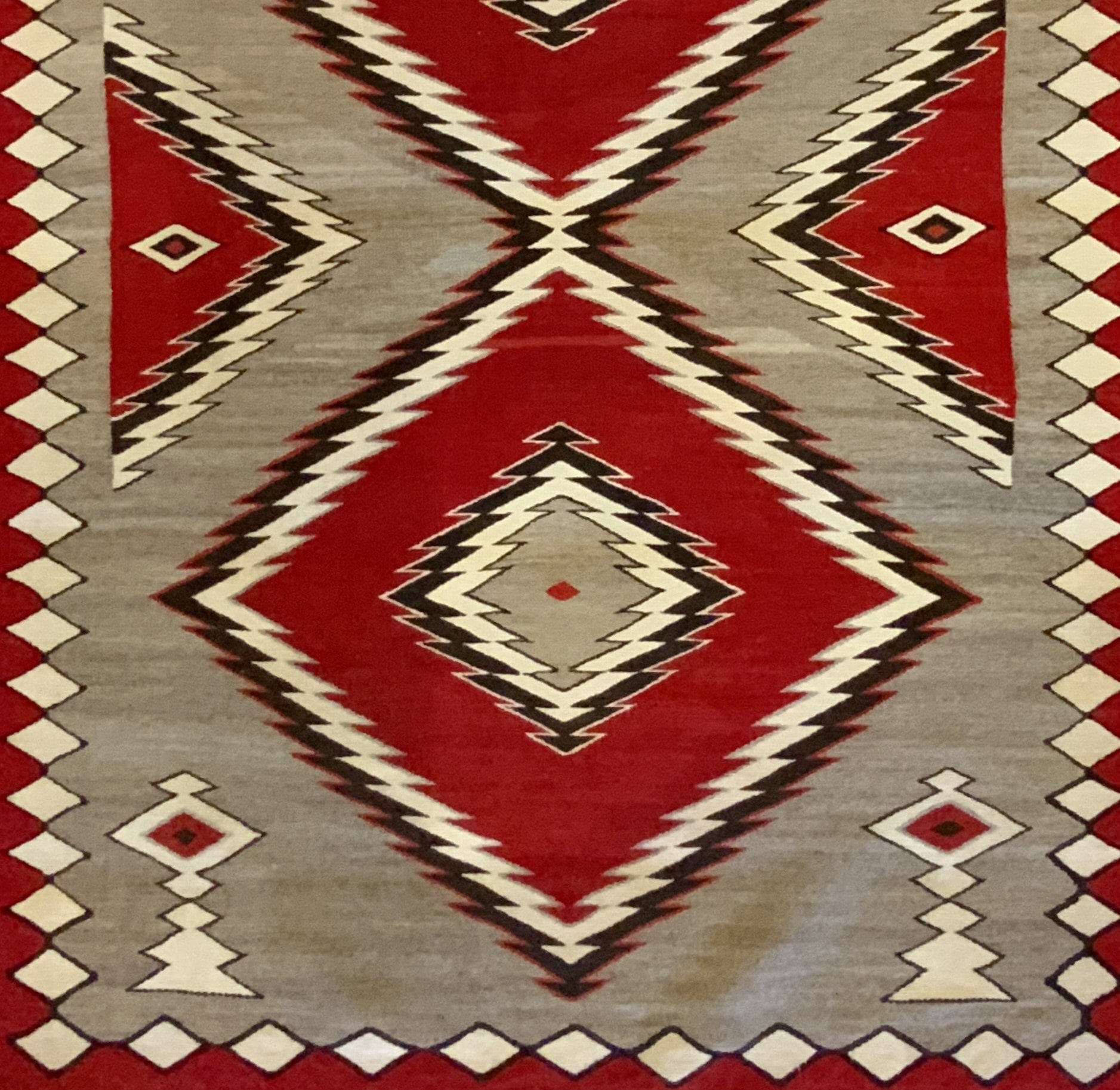 Navajo Rug Red Mesa circa 1940 46 x 68 hand-spun churro wool with ...