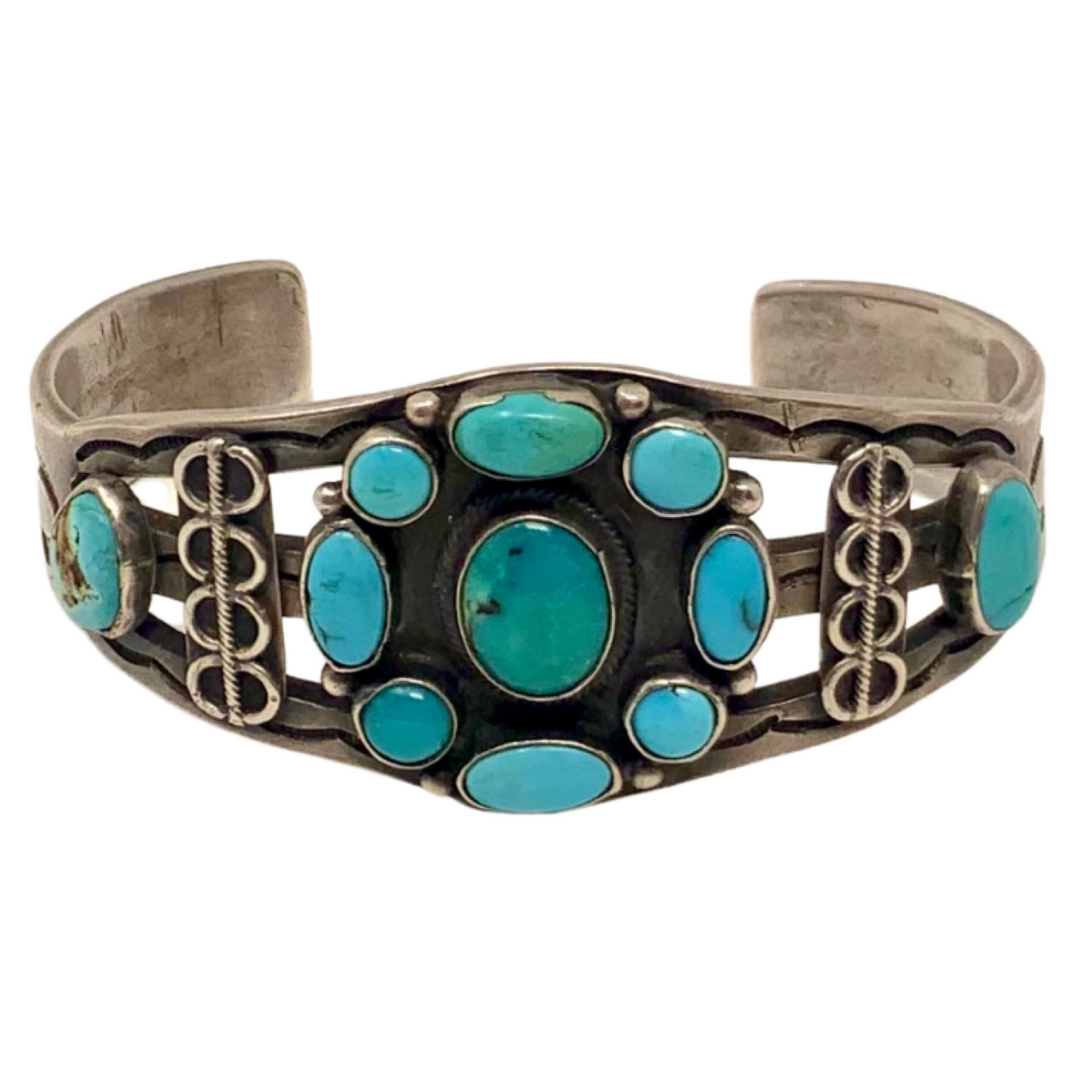 Navajo Silver & Turquoise Cuff, c. 1940s | Sage Gallery